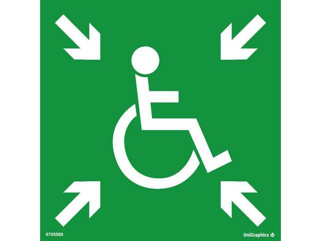 Skylt Tillf. Utrymning 20x20cm Plast, endast 119 kr