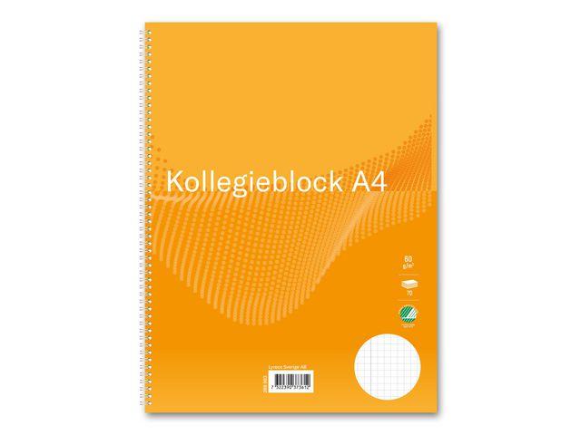 Kollegieblock FORMAT A4 60g 70bl rut, endast 21 kr