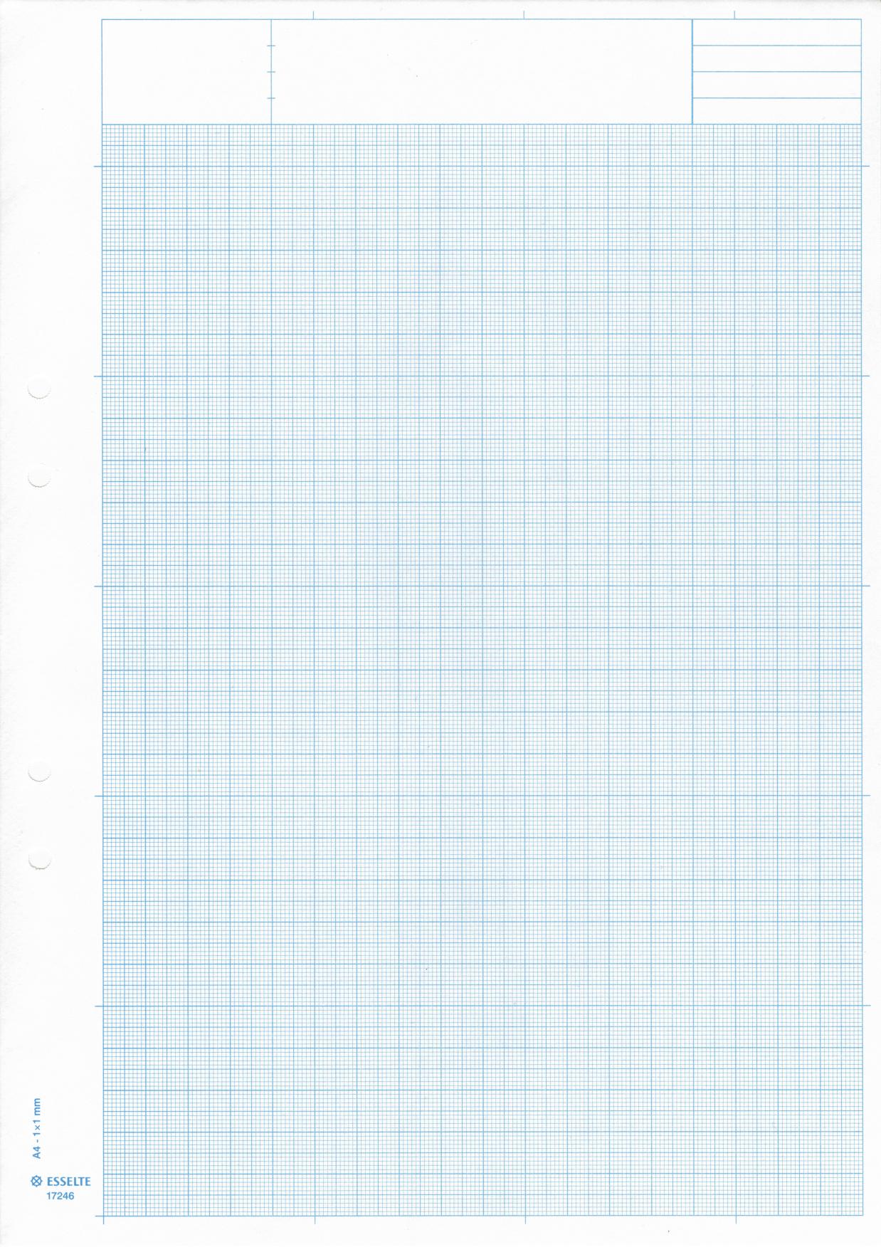 Millimeterrutat papper A4 1x1mm 50 ark, endast 81 kr