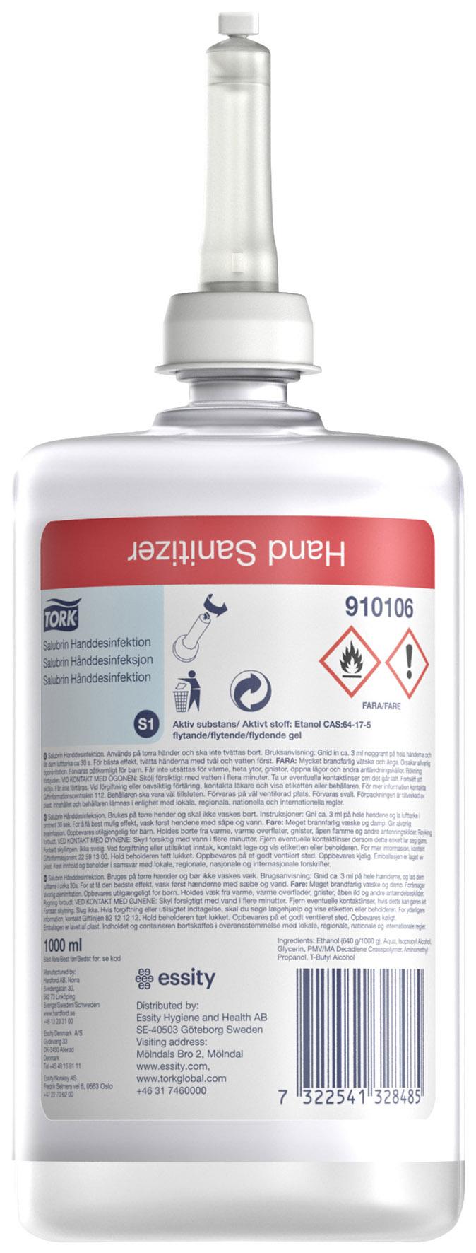 Handdesinfektion TORK S1 Salubrin Gel 1L, endast 127 kr