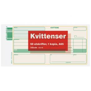 Kvittens A65 med kopia, 2x50 blad, 5st, endast 74 kr