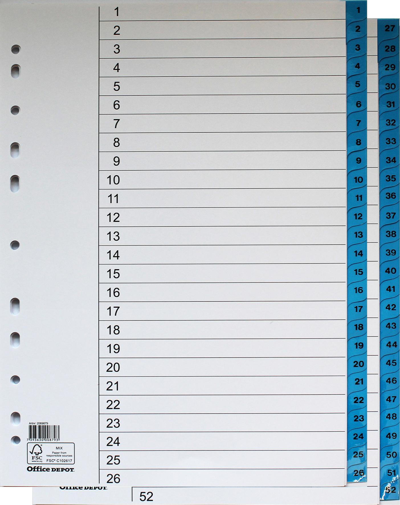 Register flikförstärkt A4 1-52, endast 33 kr