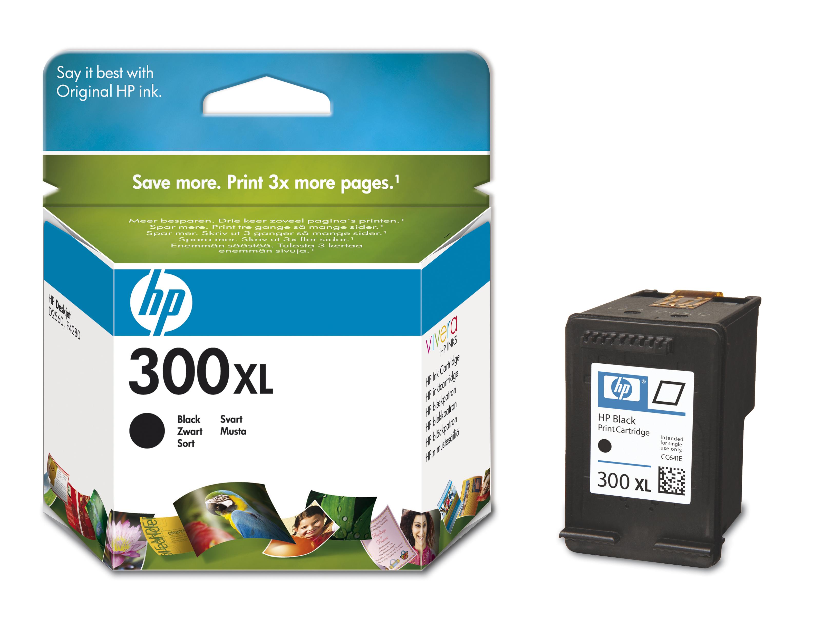 HP 300XL - 12 ml - Lång livslängd - svart - original, endast 395 kr